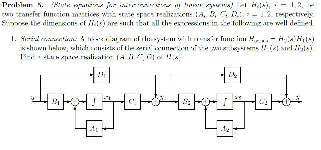 Solved A block diagram of the system with transfer | Chegg.com