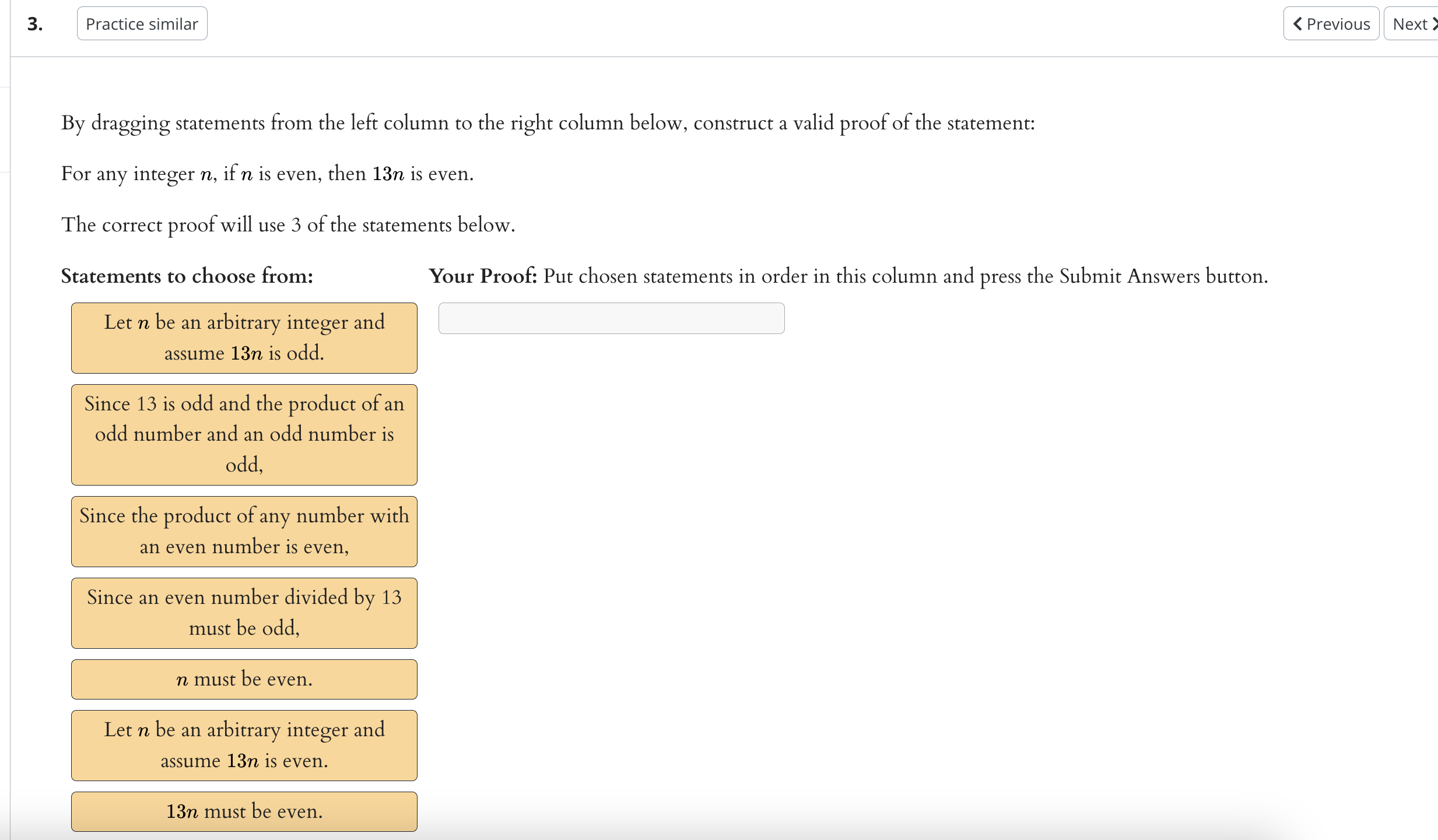 Solved 3. Practice similar 〈Previous Next By dragging | Chegg.com