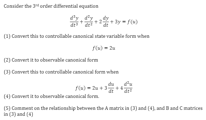 Solved Consider the 3rd order differential equation dºy , dy | Chegg.com