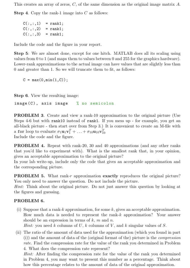 Image Compression Exercises Instructions: The | Chegg.com