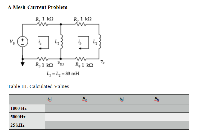 Solved Experiment 2. A Mesh-Current Problem Build the RL | Chegg.com