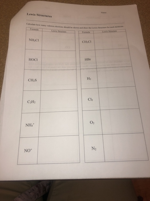 Solved Lewis Structures many valence electrons should be | Chegg.com