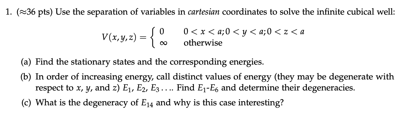 Solved (≈36 pts) Use the separation of variables in | Chegg.com