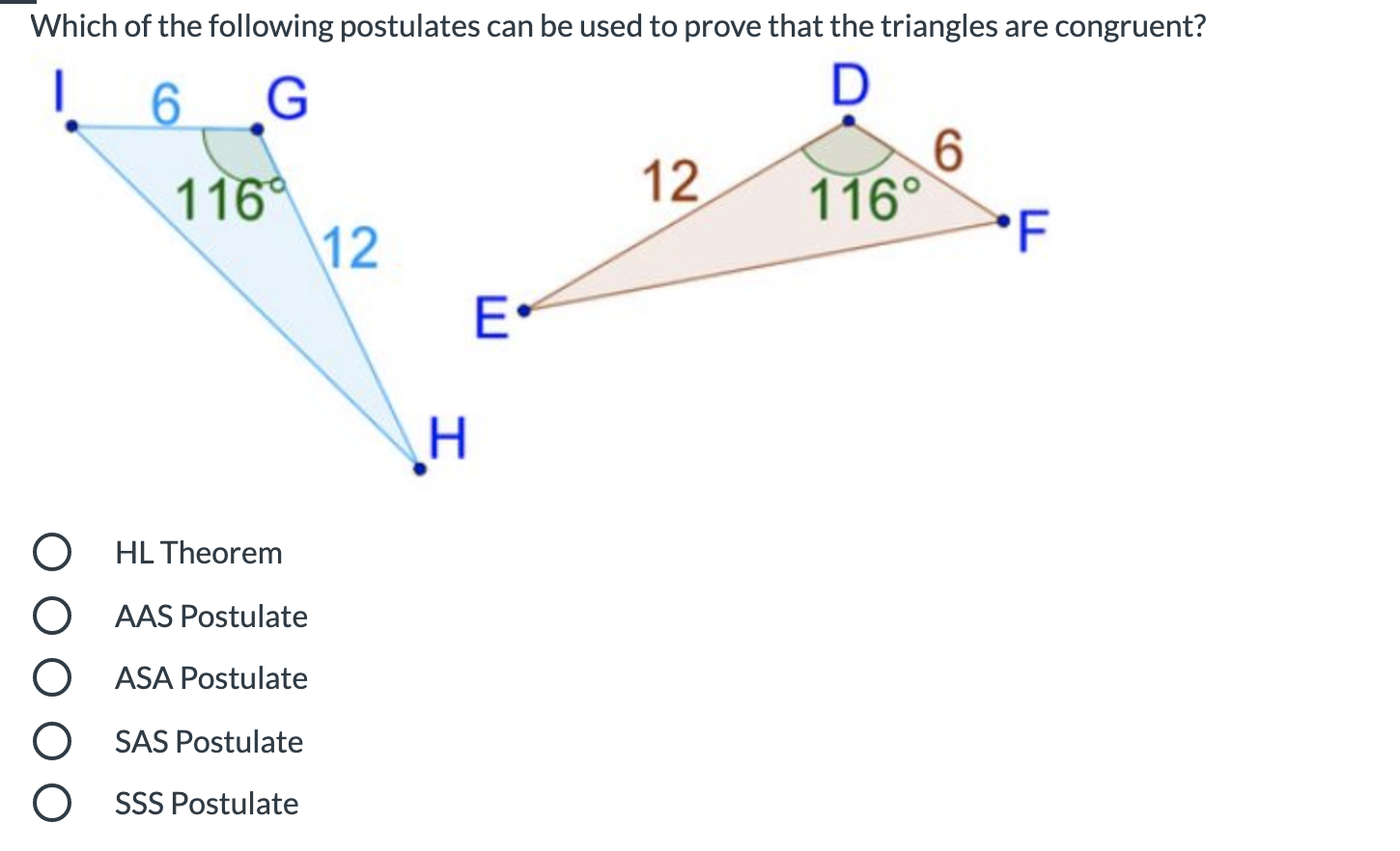 Solved Which of the following postulates can be used to | Chegg.com