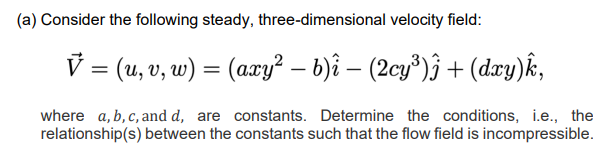 Solved (a) Consider the following steady, three-dimensional | Chegg.com