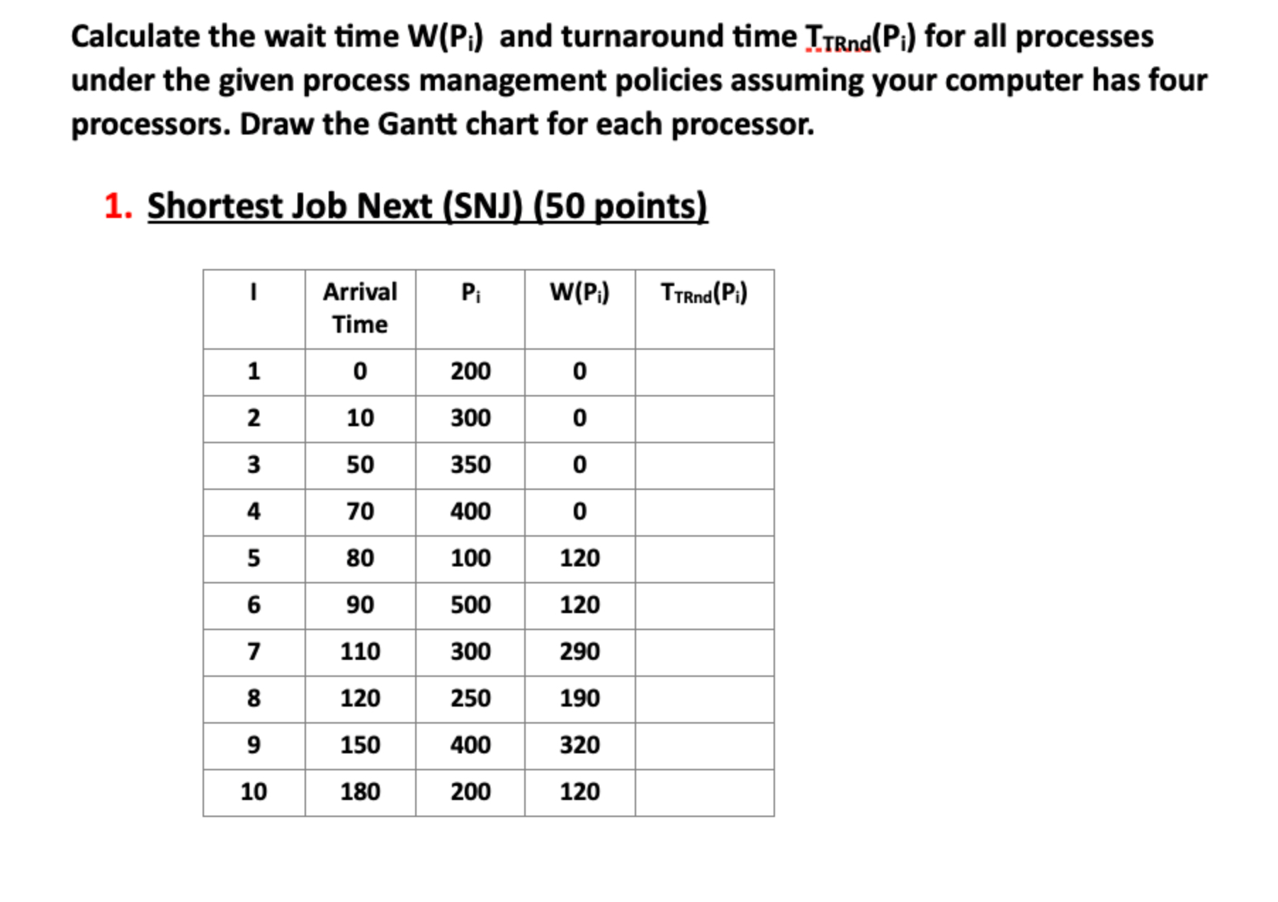 Solved Show me the steps to solve Calculate the wait time | Chegg.com