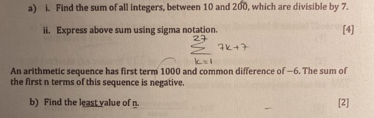 Solved a) i. Find the sum of all integers, between 10 and | Chegg.com