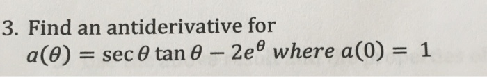 Solved Find an antiderivative for a(theta)= sec theta tan | Chegg.com