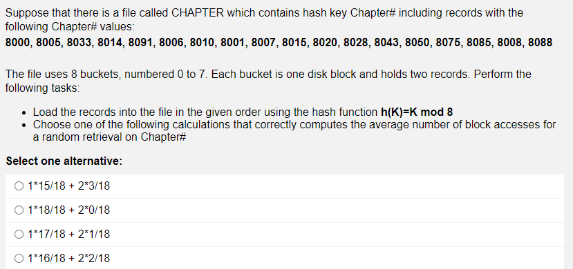 Solved Suppose that there is a file called CHAPTER which | Chegg.com