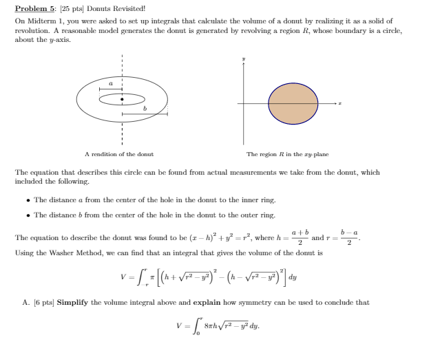 Solved Problem 5: 125 pta] Donuts Revisited! On Midterm 1, | Chegg.com