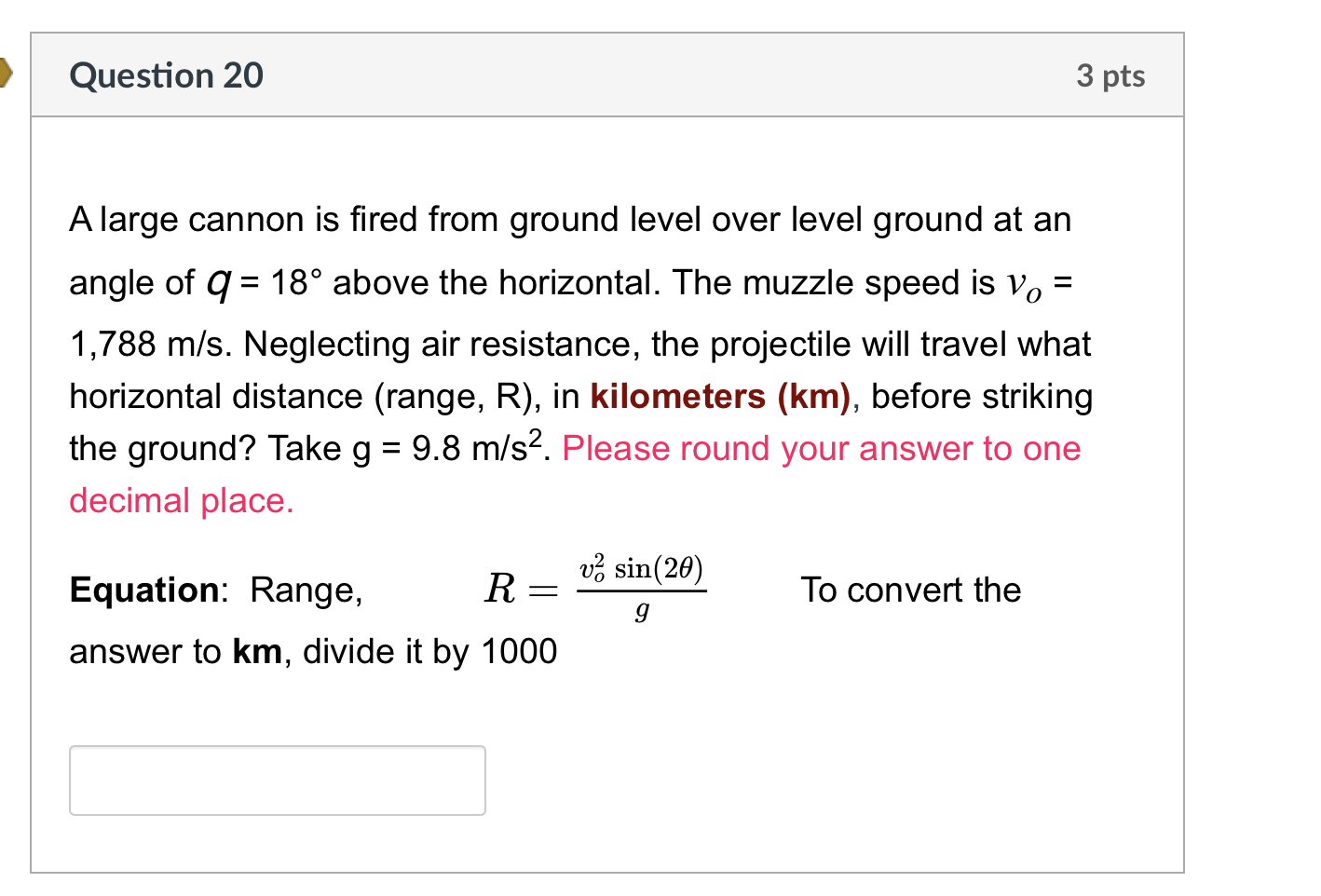 Solved A large cannon is fired from ground level over level | Chegg.com