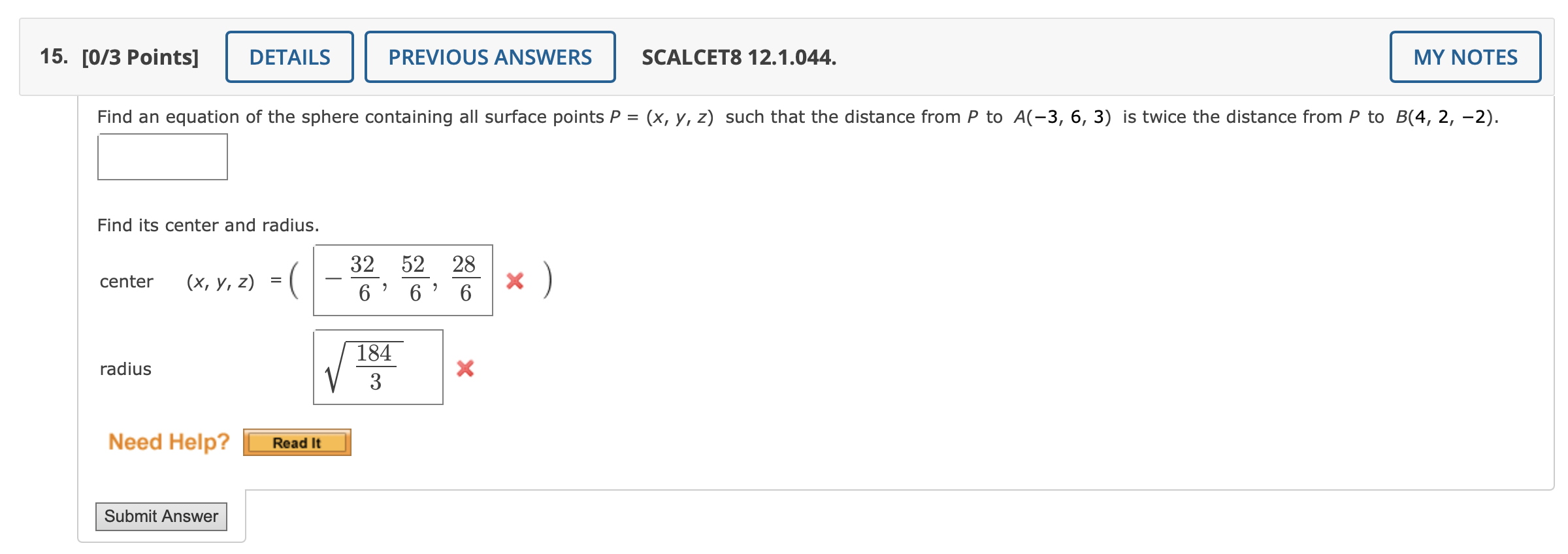 Solved 15. [0/3 Points] DETAILS PREVIOUS ANSWERS SCALCET8 | Chegg.com