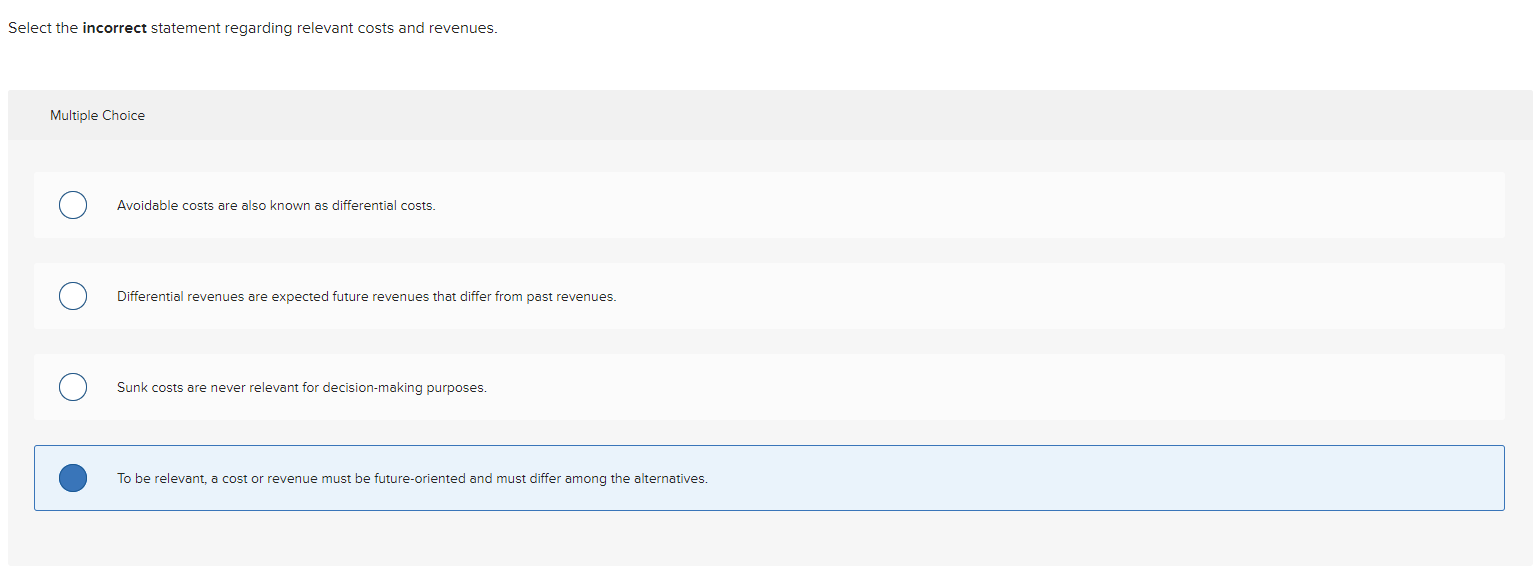 Solved Select The Incorrect Statement Regarding Relevant