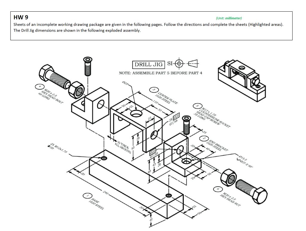 Solved Sheets of an incomplete working drawing package are | Chegg.com