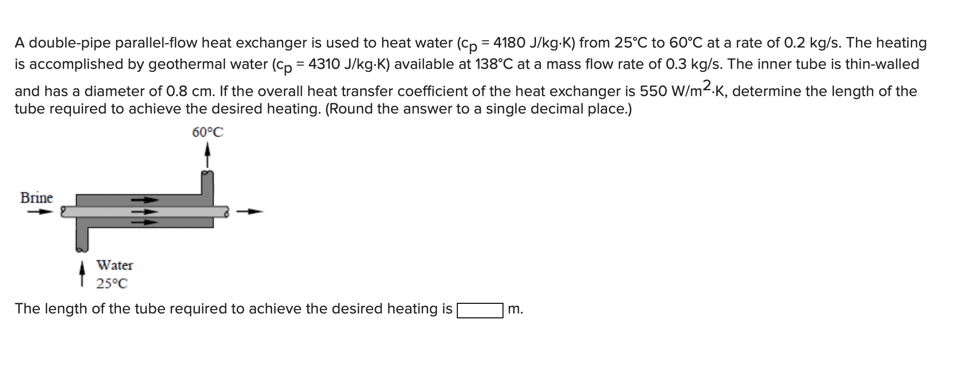 Solved = = A double-pipe parallel-flow heat exchanger is | Chegg.com