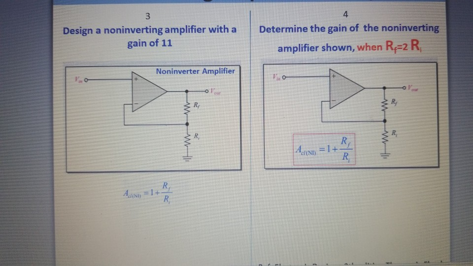 Solved 4 Design a noninverting amplifier with a Determine | Chegg.com