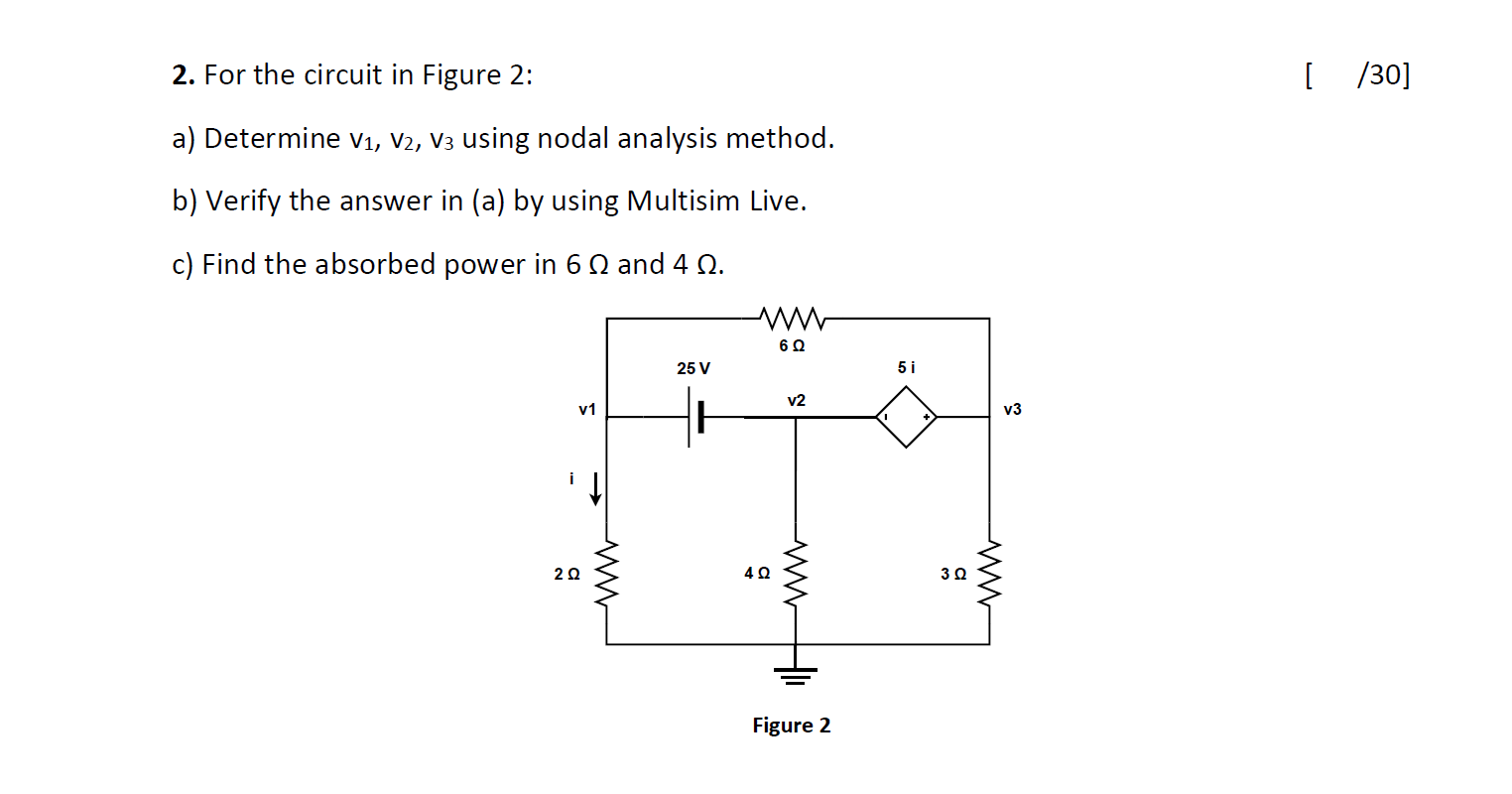 Solved 1. Given the circuit in Figure 1: [/20] a) Find Vx | Chegg.com