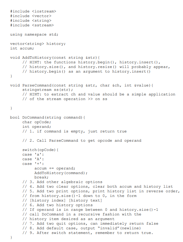 Design a calculator The calculator will keep track of | Chegg.com