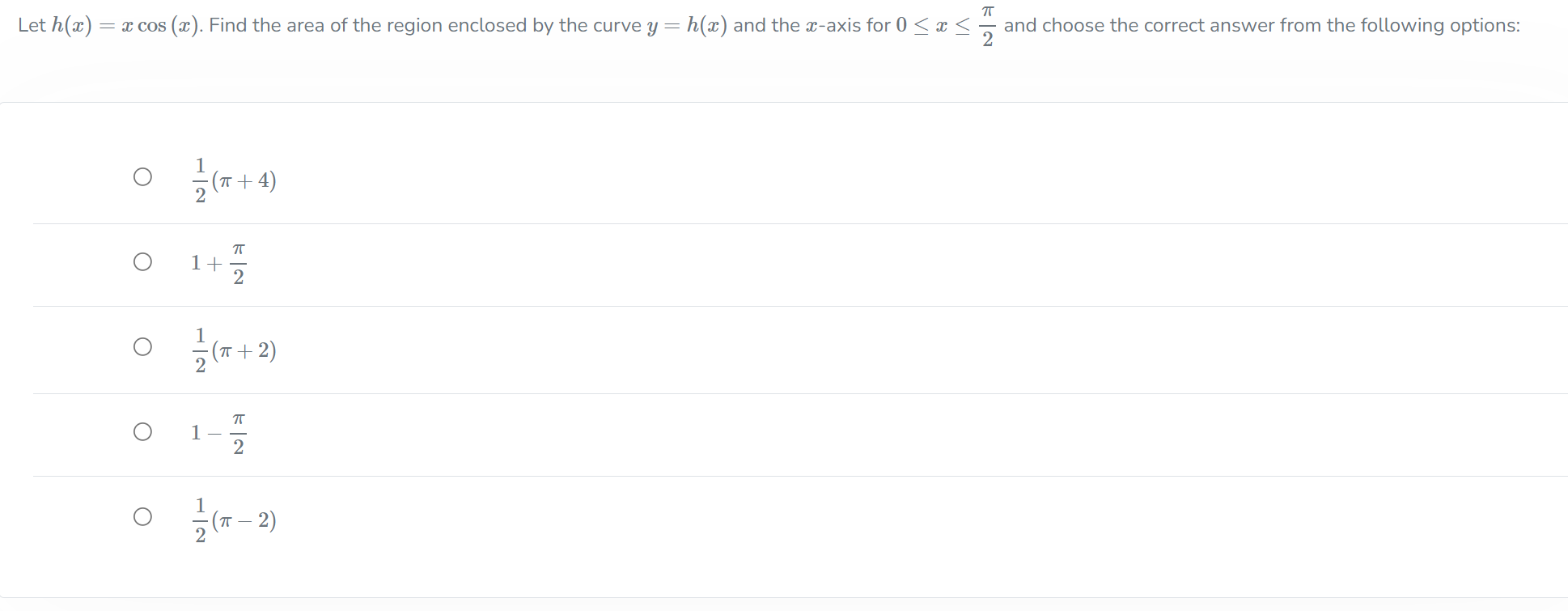 Solved Let h(x)=xcos(x). ﻿Find the area of the region | Chegg.com