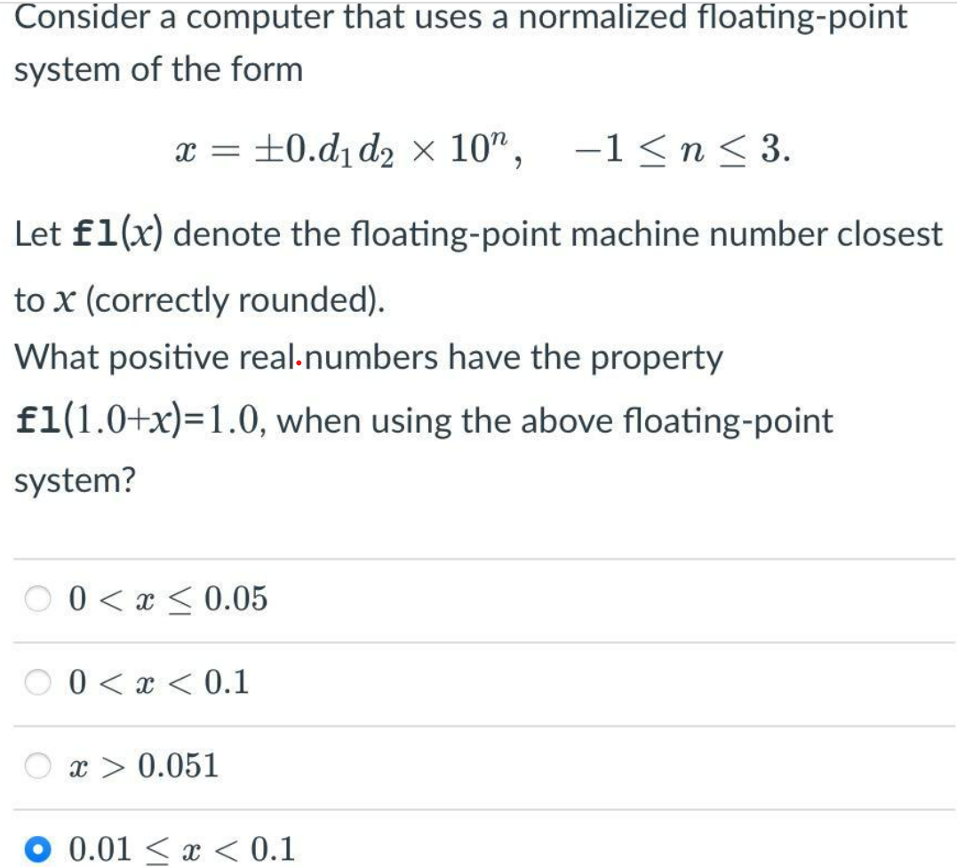 Solved Consider a computer that uses a normalized | Chegg.com