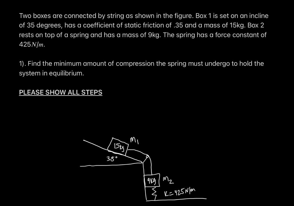 Solved Two boxes are connected by string as shown in the | Chegg.com