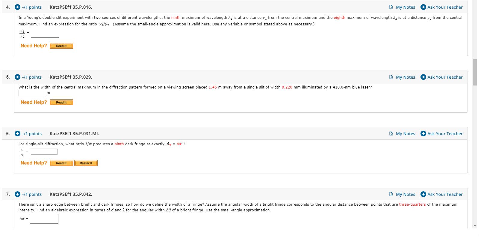 Solved 4. +-/1 points KatzPSEf1 35.P.016. My Notes Ask Your | Chegg.com Solved 4. +-/1 points KatzPSEf1 35.P.016. My Notes Ask Your | Chegg.com
