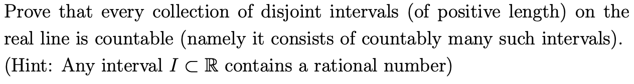 Solved Prove that every collection of disjoint intervals (of | Chegg.com