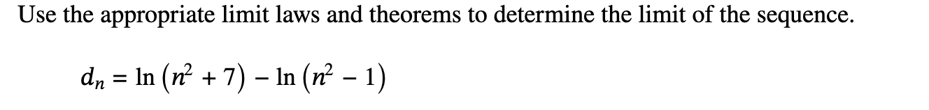 Solved Use the appropriate limit laws and theorems to | Chegg.com