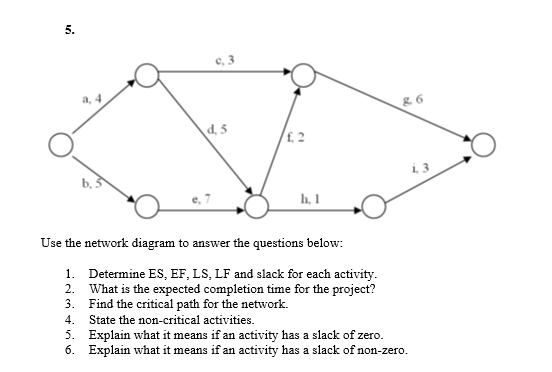 Solved Use the network diagram to answer the questions | Chegg.com