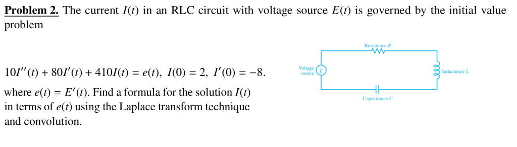 Solved Problem 2. The current I) in an RLC circuit with | Chegg.com