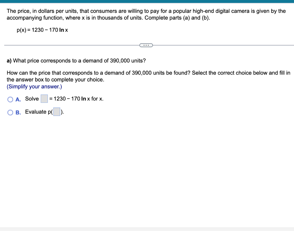 Solved The price, in dollars per units, that consumers are | Chegg.com