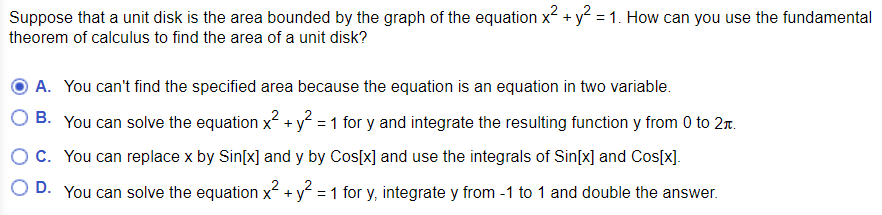 Solved Suppose that a unit disk is the area bounded by the | Chegg.com