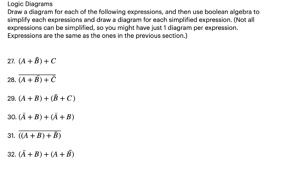 Solved Logic Diagrams Draw a diagram for each of the | Chegg.com