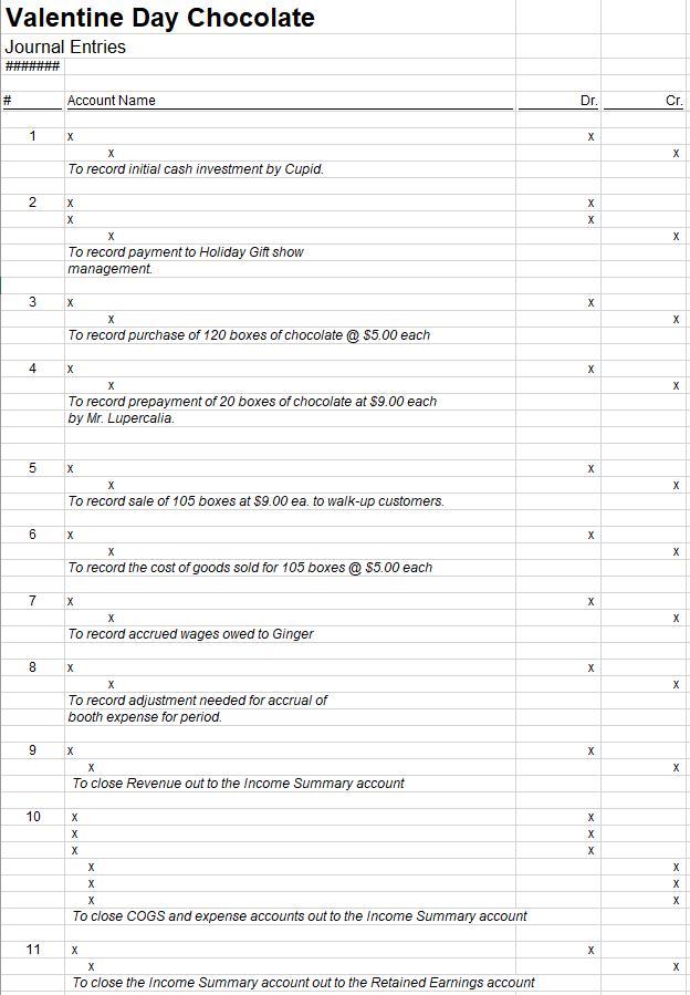 Solved BA211 – Financial Accounting Project: Valentine's Day | Chegg.com