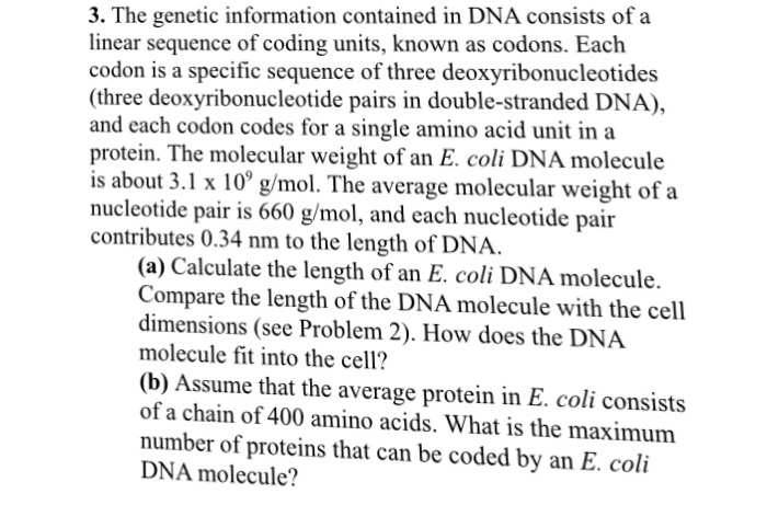 Solved The genetic information contained in DNA consists of | Chegg.com