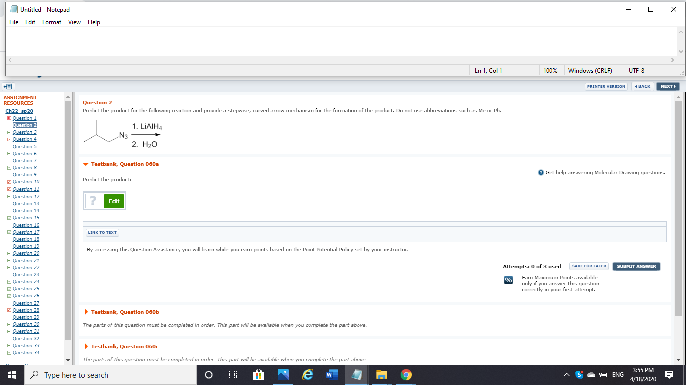 Solved Untitled - Notepad File Edit Format View - 0 Help Ln | Chegg.com