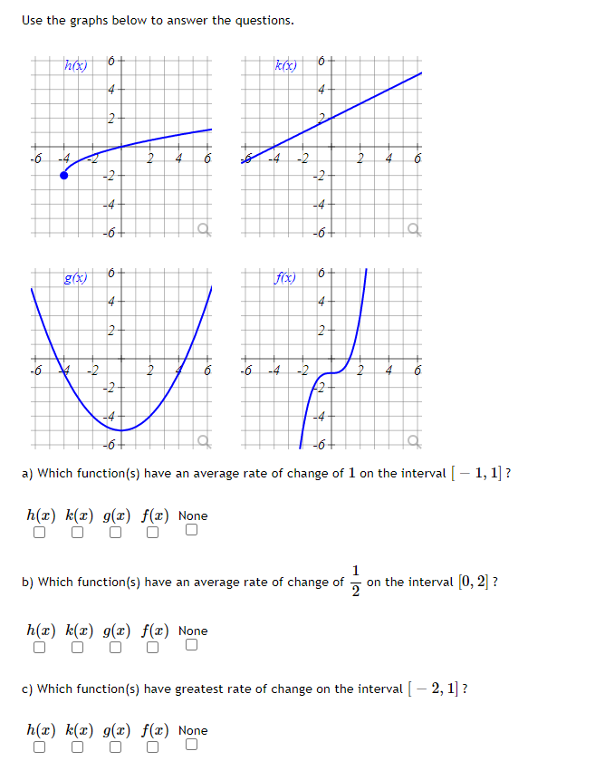 Solved Use the graphs below to answer the questions. a) | Chegg.com