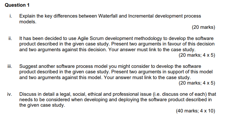 Solved i. Explain the key differences between Waterfall and | Chegg.com