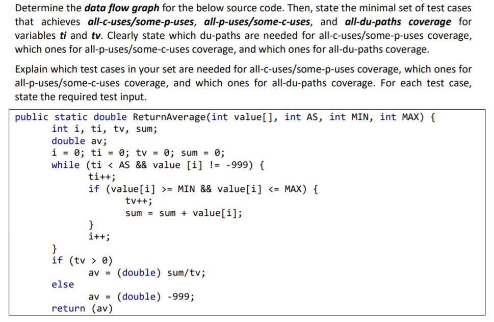 Determine the data flow graph for the below source | Chegg.com