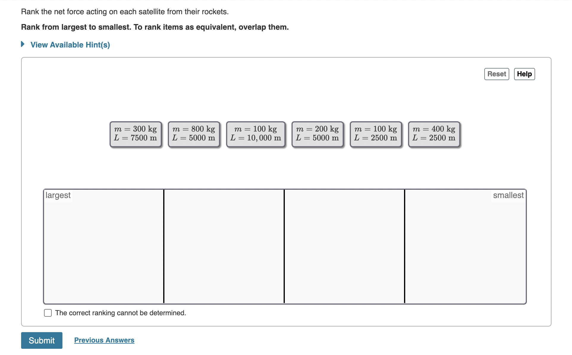 Rank the net force acting on each satellite from | Chegg.com