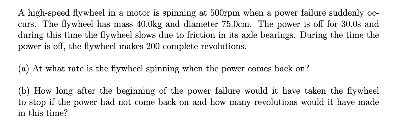 Solved A high-speed flywheel in a motor is spinning at | Chegg.com