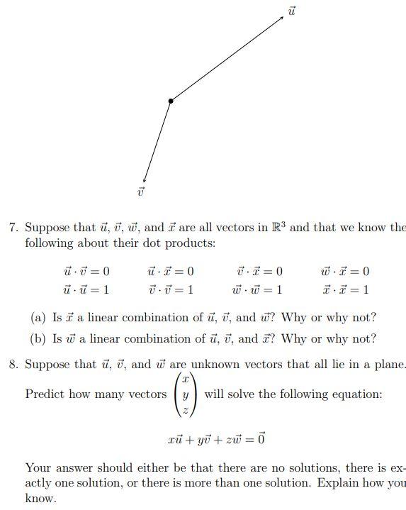 Solved 6. The following image shows 2 vectors, u and v in | Chegg.com
