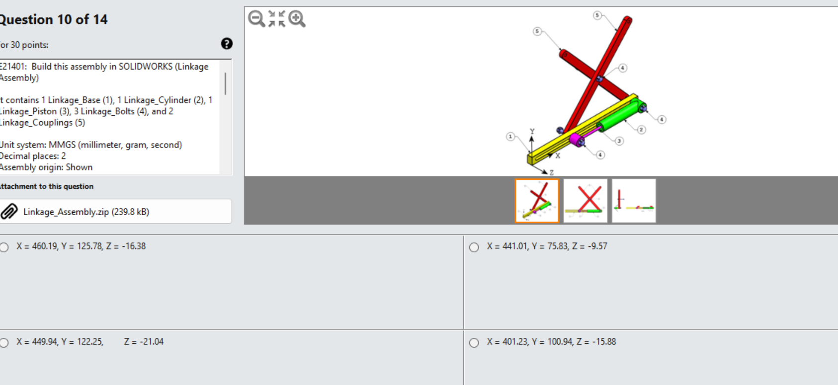 Solved E21401: Build this assembly in SOLIDWORKS (Linkage | Chegg.com