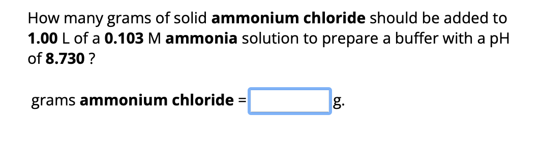 Solved How many grams of solid ammonium bromide should be | Chegg.com
