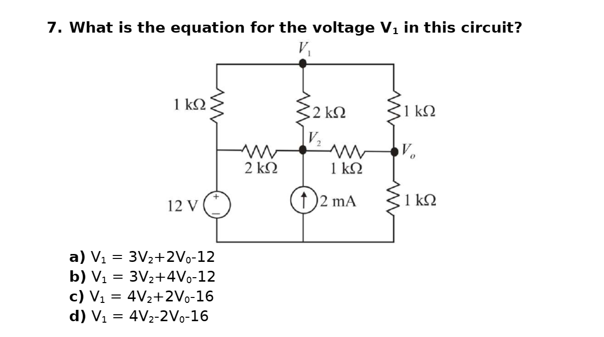 Solved What is the equation for the voltage V1 ﻿in this | Chegg.com