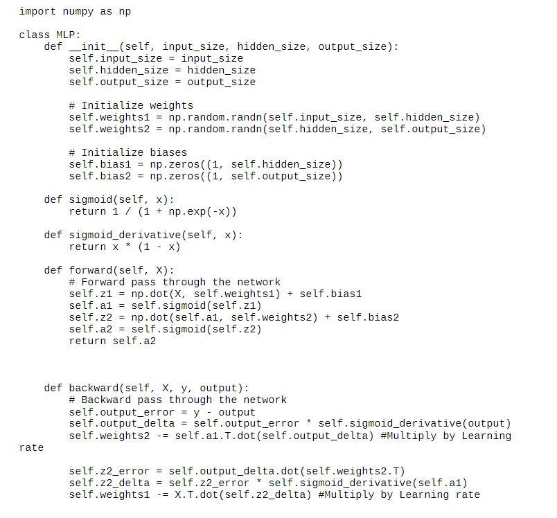 Solved Modify the code ↓ to create the same MLP and input | Chegg.com