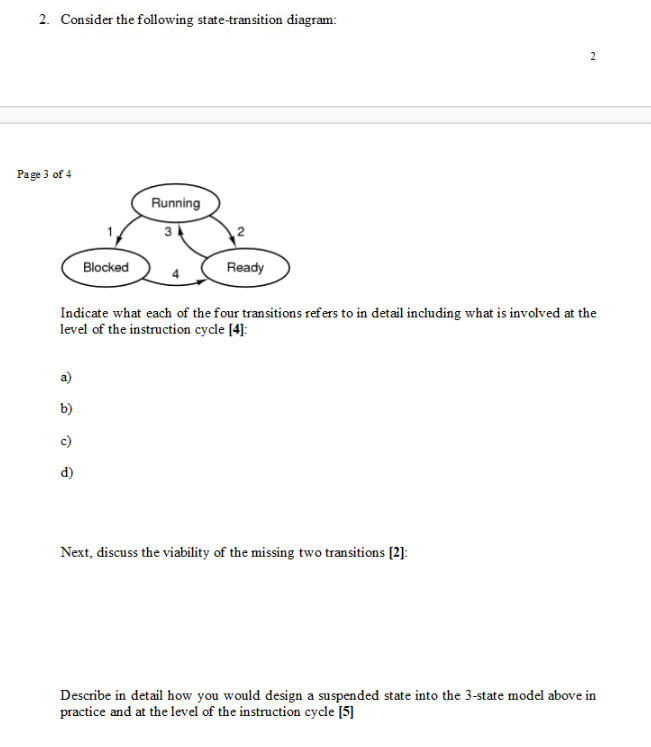 Solved 2. Consider the following state-transition diagram: | Chegg.com