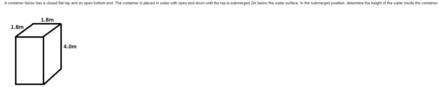 Solved A container below has a closed flat top and an open | Chegg.com