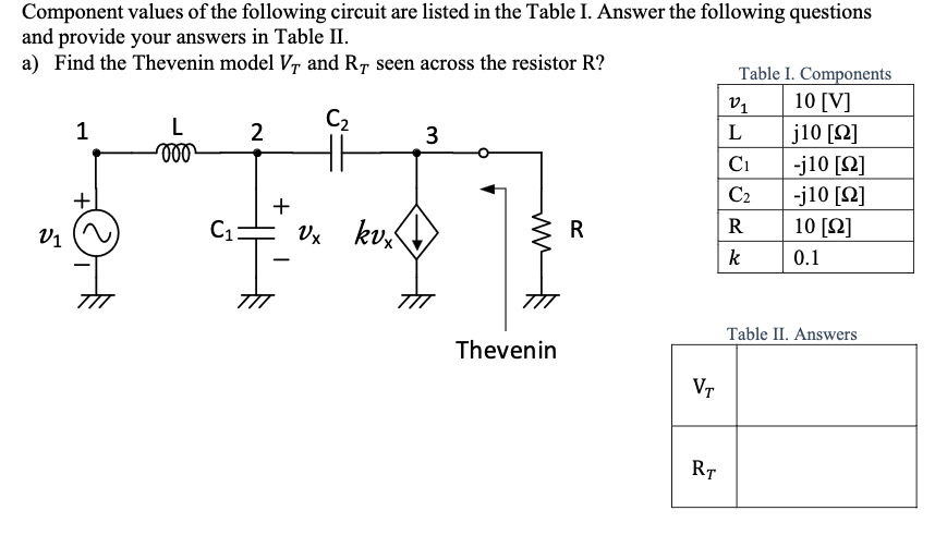 Solved Component values of the following circuit are listed | Chegg.com