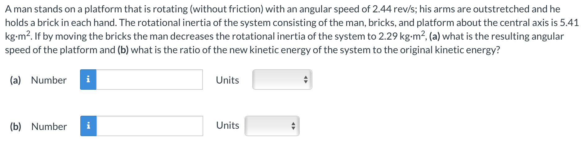Solved Aman stands on a platform that is rotating (without | Chegg.com